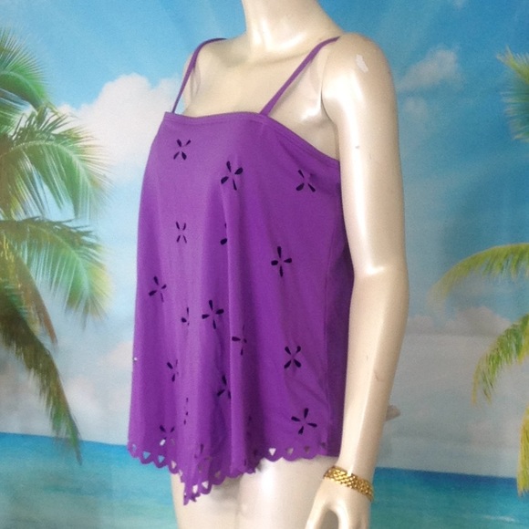 Fit 4 U | Swim | Fit 4 U Handkerchief Laser Cut Tankini Top Only | Poshmark